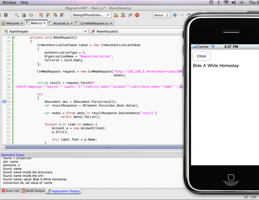 Connecting Dynamics CRM to the iPhone via MonoTouch | Magnetism ...