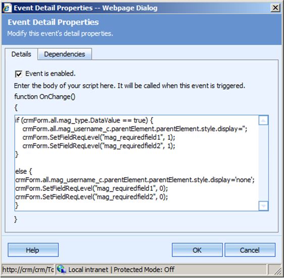 Hiding Sections on a CRM 4 Form | Magnetism Solutions | NZ (Auckland ...