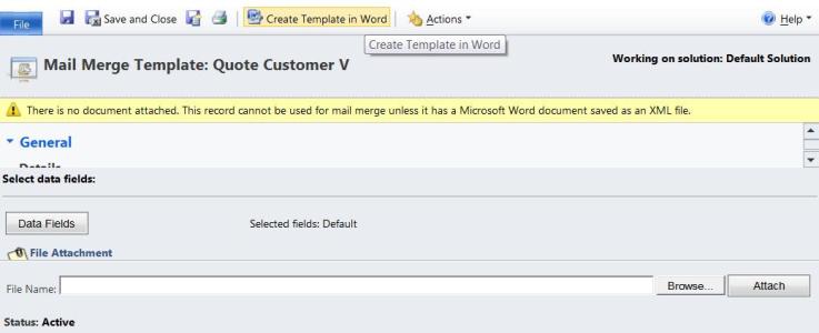 Dynamics CRM 2011, Mail Merge Templates showing Quote Information ...