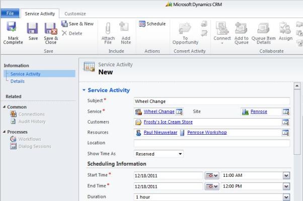 Scheduling Service Activities Dynamics CRM 2011 | Magnetism Solutions | NZ (Auckland, Wellington ...