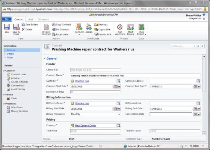 Creating a contract in Microsoft Dynamics CRM 2011 part 2 | Magnetism ...