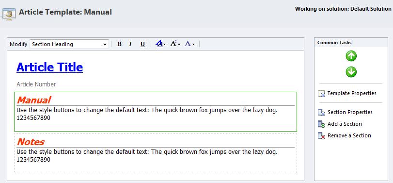 Creating and Editing an Article Template in Dynamics CRM 2011 ...