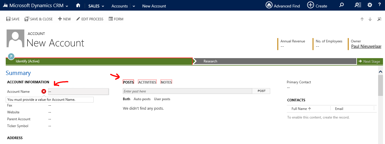 Required Fields Missing Red Asterisk Symbol In Microsoft Dynamics CRM